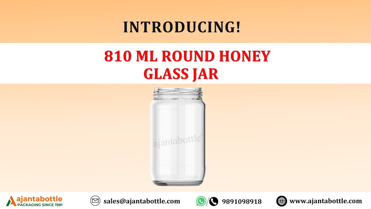 "810 ML ROUND HONEY GLASS JAR" FOR HONEY, GHEE, DRY FRUIT - YouTube