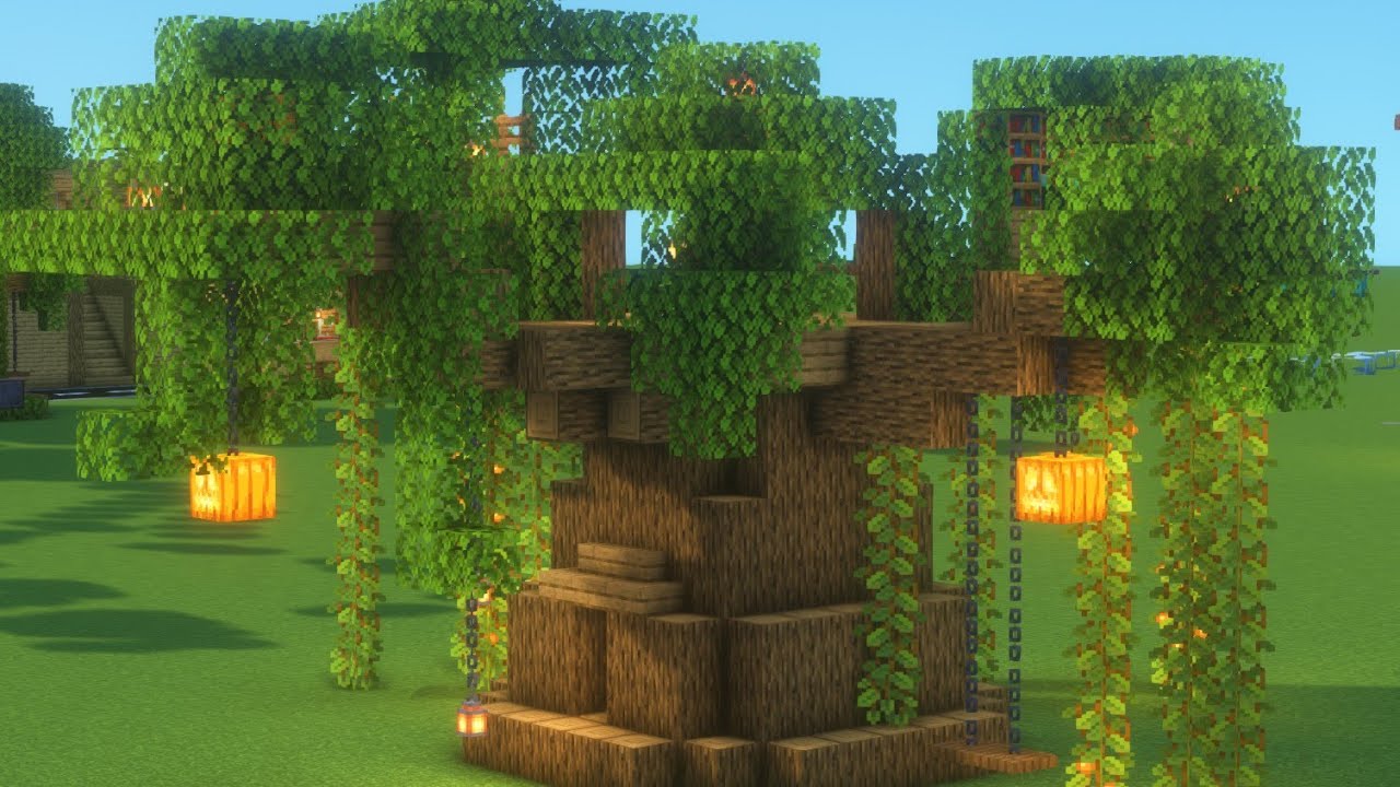 Minecraft : Tree House BEST and EASIEST Tutorial - YouTube