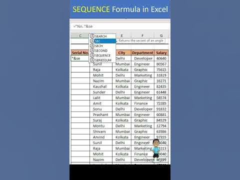Sequence Formula in Excel #exceltutorial #excel #exceltips #shorts #exceltutorial # ...