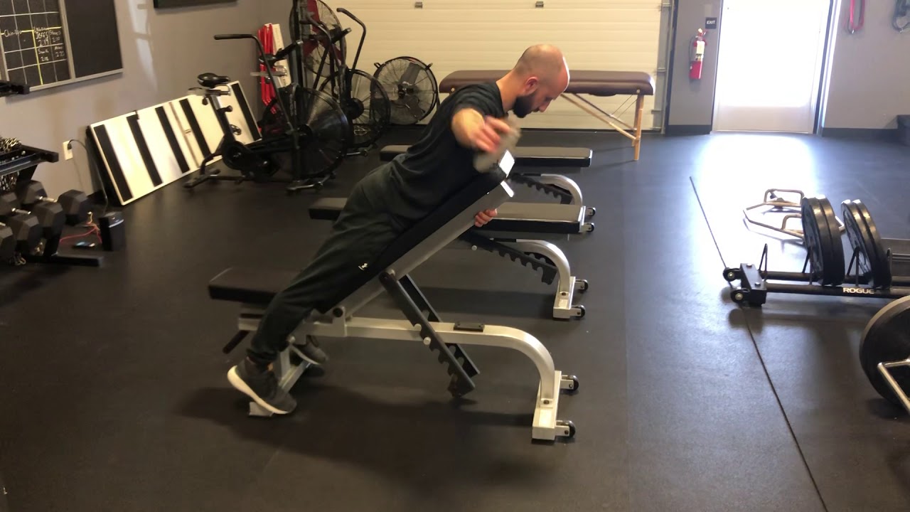 Prone Horizontal Abduction on Incline Bench - YouTube