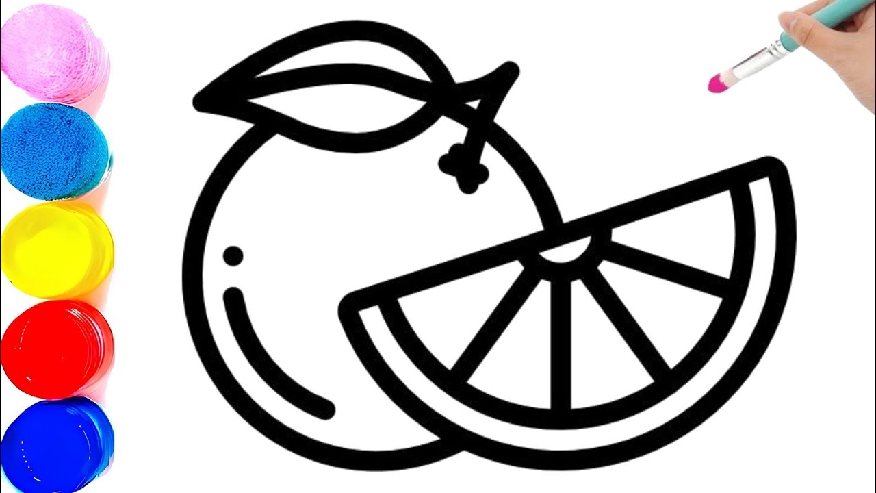 How to draw a orange fruit step by step || orange drawing || kids ...