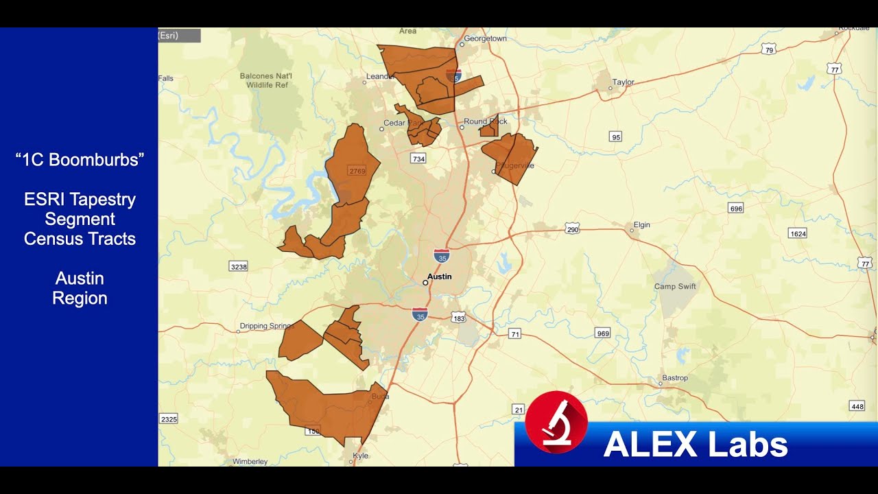 ESRI Tapestry Segment 1C Boomburbs Census Tracts in Texas Regions - YouTube