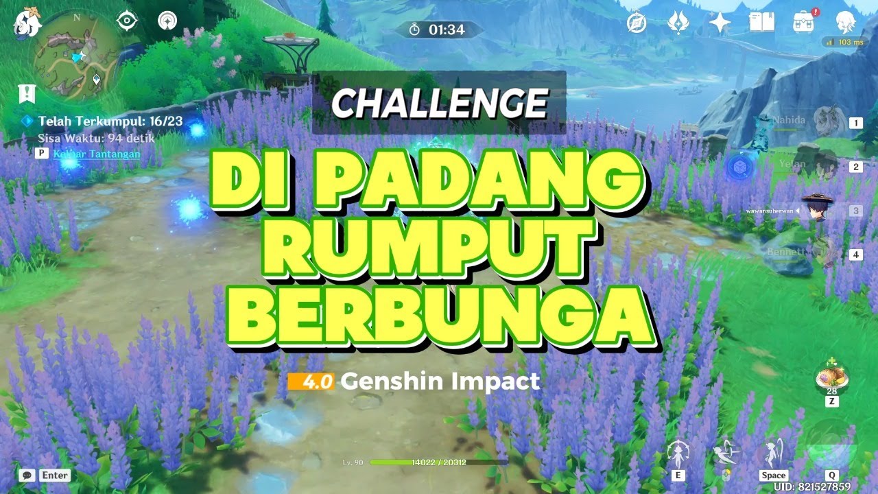 CHALLENGE PADANG RUMPUT BERBUNGA I Genshin Impact 4.0 [bahasa indonesia ...
