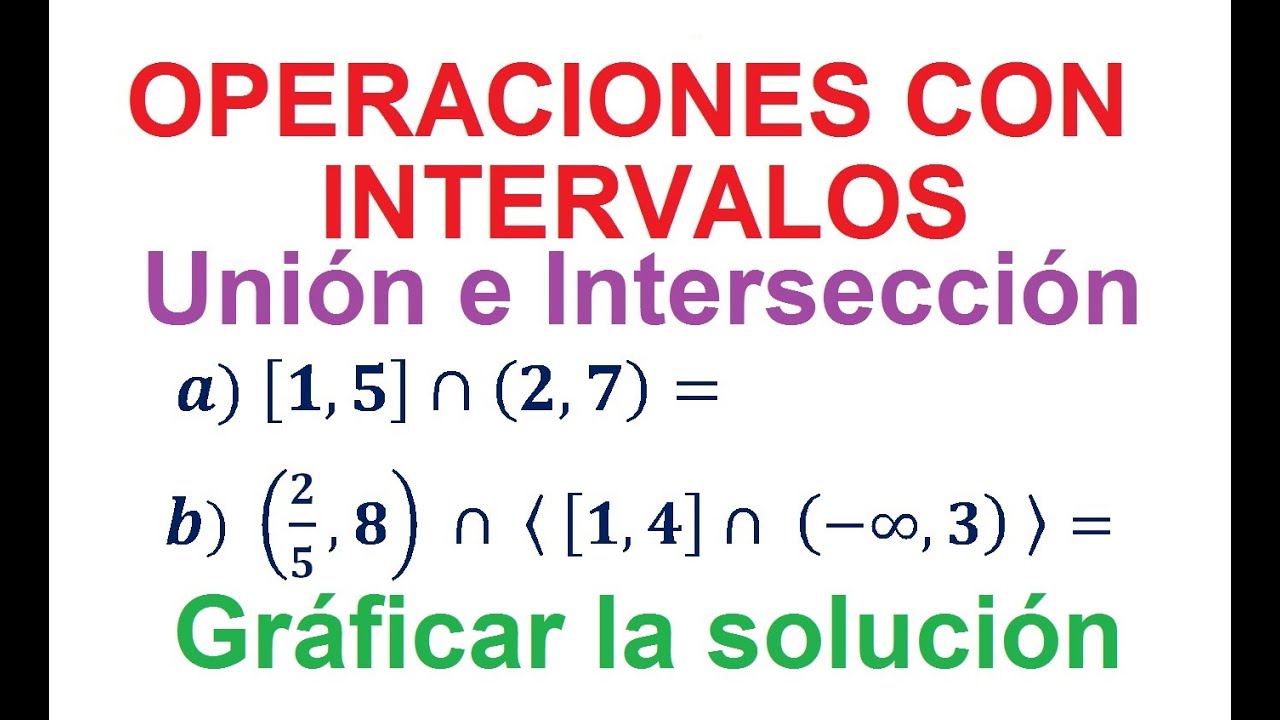 a - b) Unión e Intersección operaciones con intervalos - YouTube