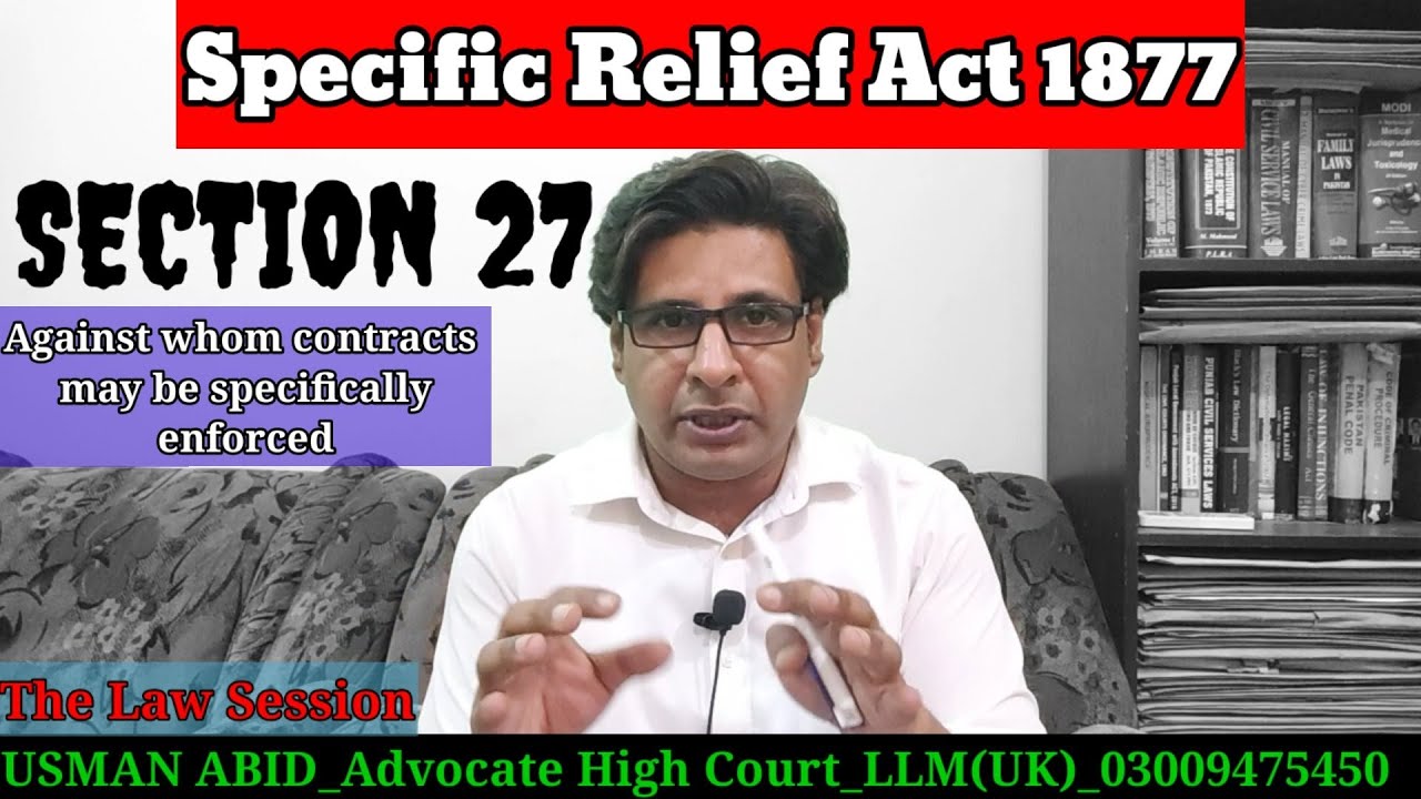 section 27 specific relief act 1877| - YouTube
