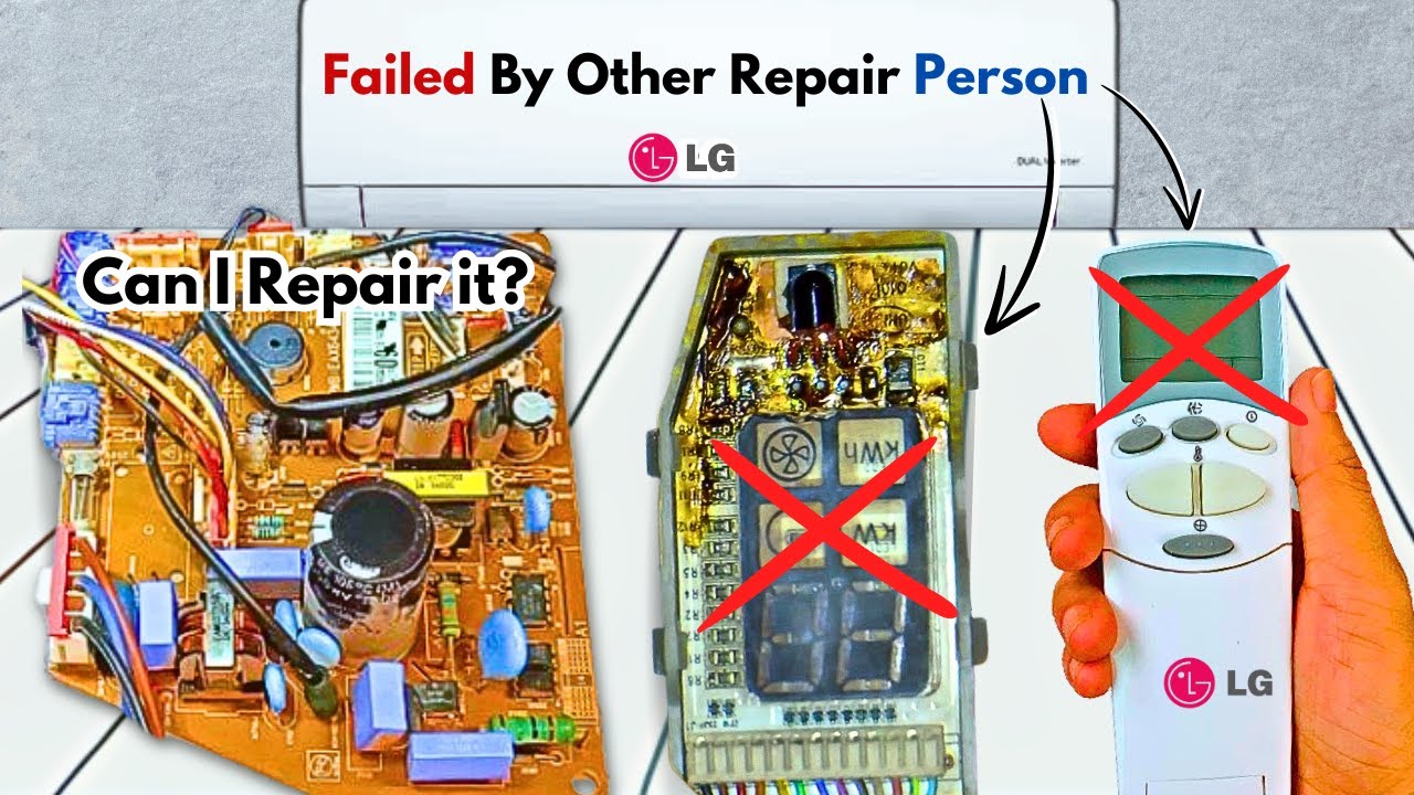 LG Indoor AC PCB 7 Segment Display & Remote Not Working Repair - YouTube