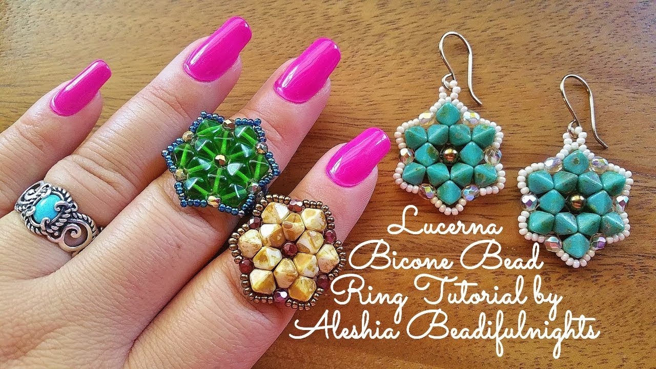 Lucerna Bicone Bead Ring Tutorial - YouTube