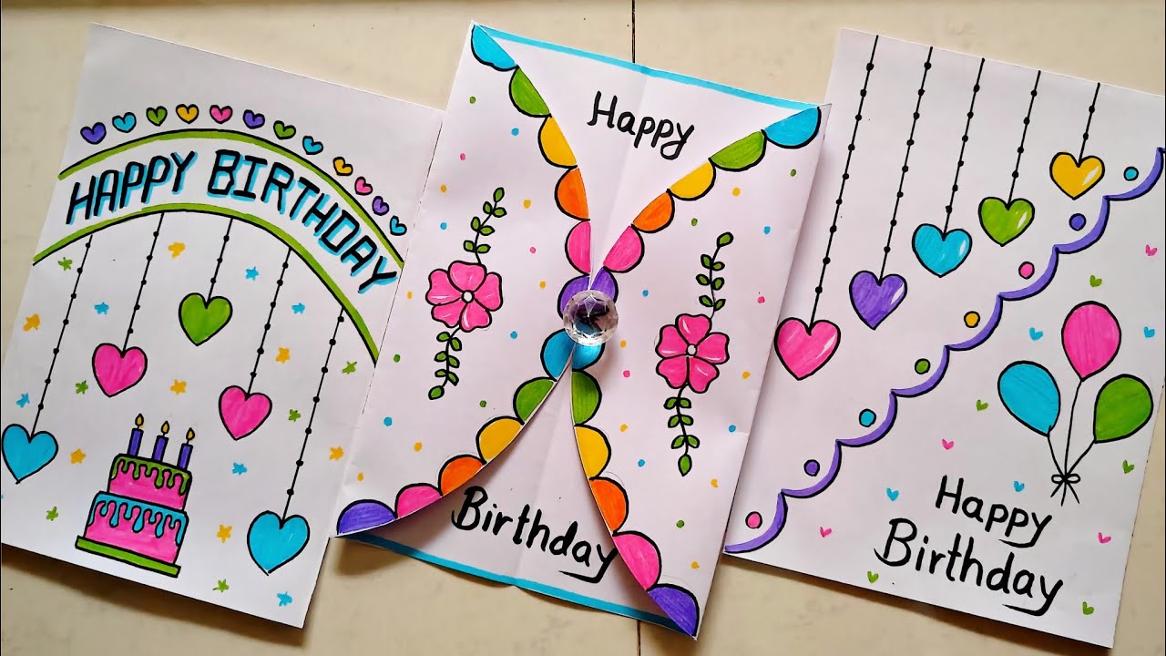 Easy & Beautiful Happy Birthday Card Drawing 2025/DIY Happy Birthday ...