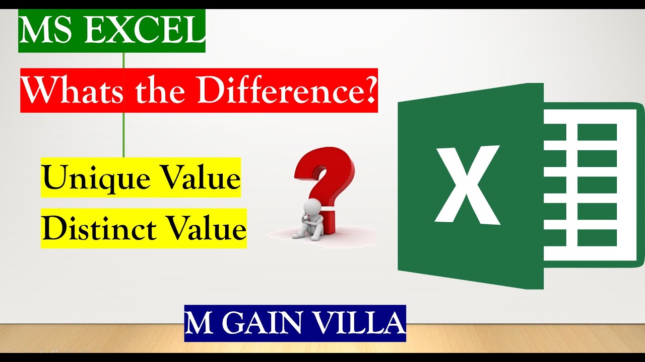 MS Excel - Difference Unique and Distinct - YouTube