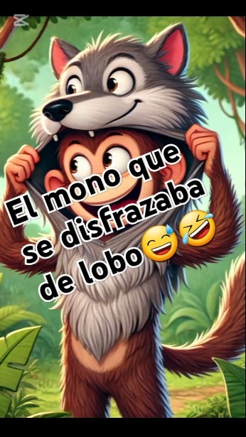 El mono que se disfrazaba de lobo. 😅😅😅🤣 #cuentoschistosos - YouTube