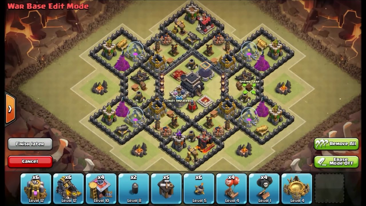 TH9 War Base Defense ♦ Town Hall 9 Base Setup Layout Strategy ♦ Clash ...