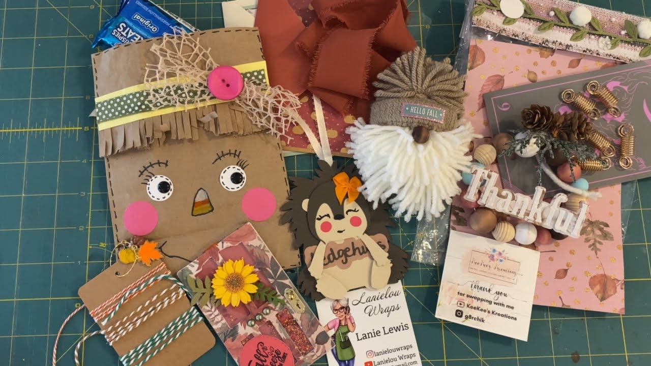 Incoming Swap Reveal BBz Krafty Peeps Autumn Ornament Swap - YouTube