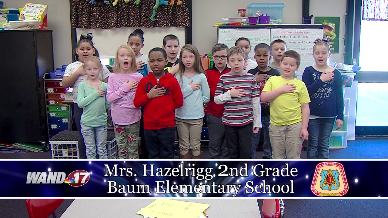 Daily Pledge Baum Elementary 2nd Grade Mrs Hazelrigg - YouTube