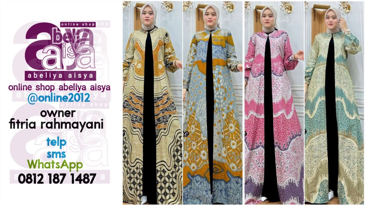 beberapa model gamis abaya batik kombinasi I part 18 I sywl 1445 I ...