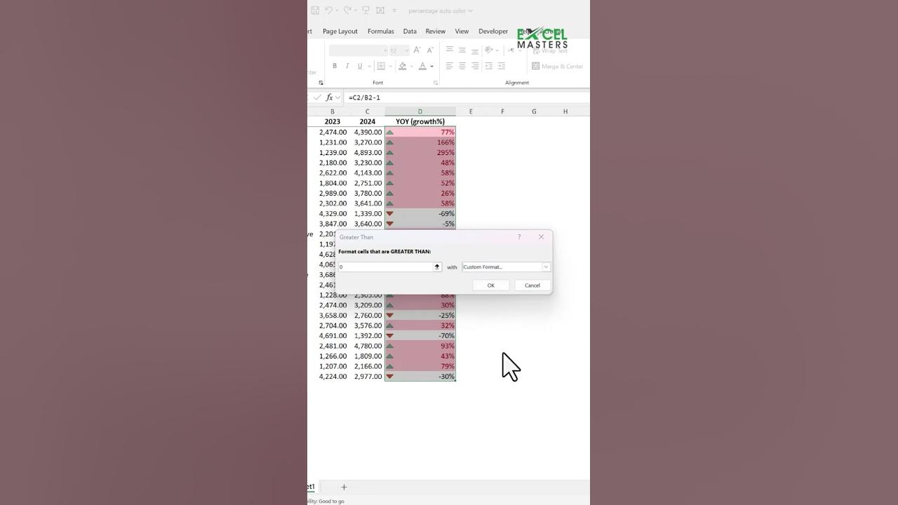 Auto coloring in excel using conditional formatting - YouTube