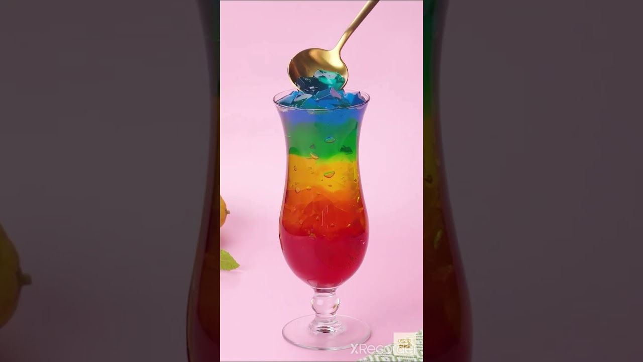 Rainbow jelly decoration - YouTube