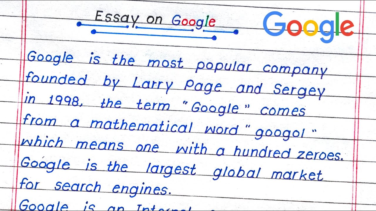 Essay on Google in English | Google Essay | Essay on Internet - YouTube