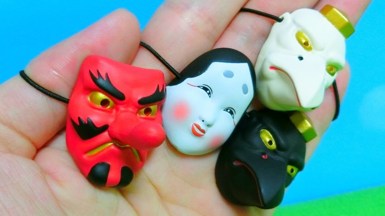 Japanese Traditional Mask Miniature Figure - Japanese Unique Capsule ...