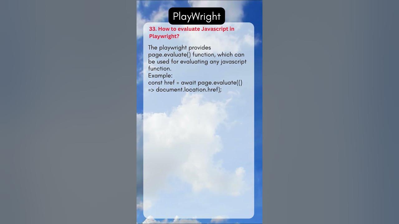 33 How to evaluate Javascript in Playwright - YouTube