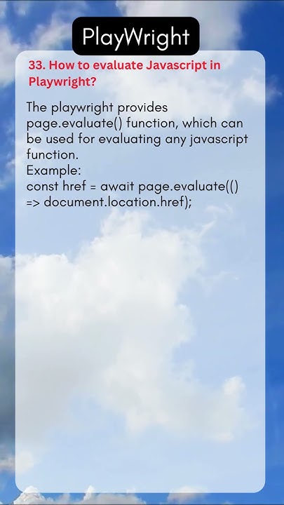 33 How to evaluate Javascript in Playwright - YouTube