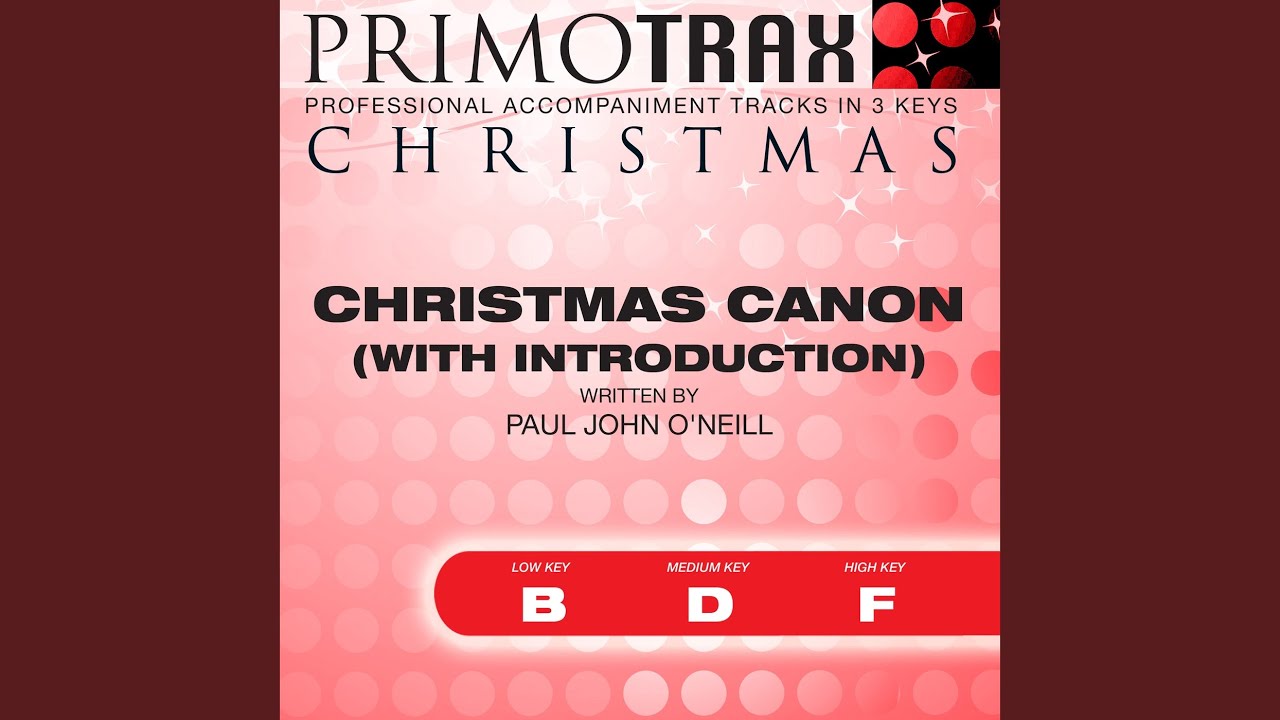 Christmas Canon (with Intro) - (High Key - F) Performance Backing Track ...