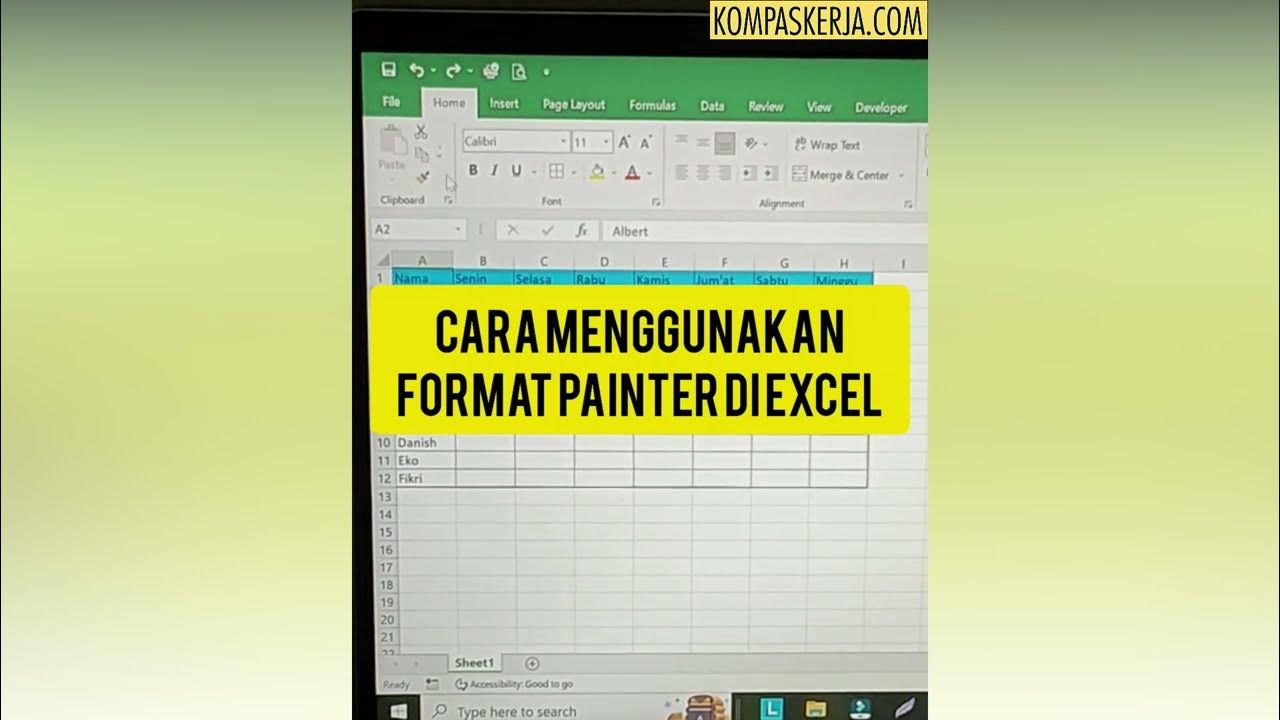 TUTORIAL MICROSOFT EXCEL UNTUK PEMULA !! Cara Menggunakan Format Painter di Excel - YouTube