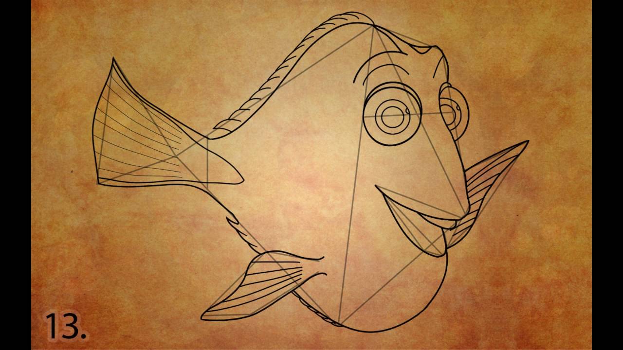 How to draw Dory Step by Step (Finding Dory) - YouTube