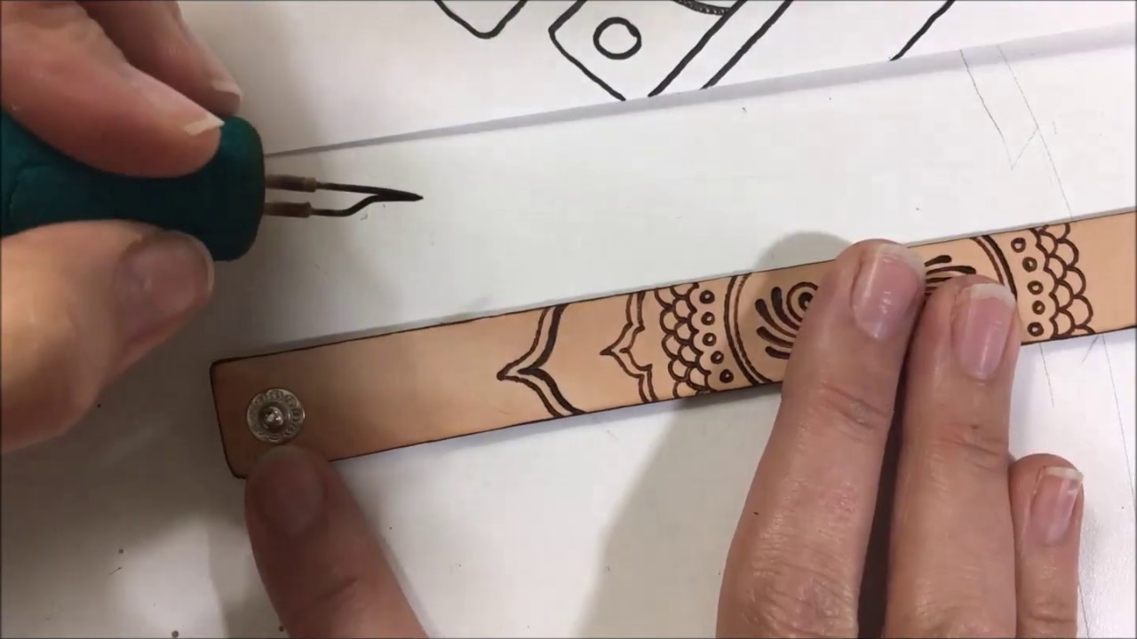 Pyrography on a Simple Leather Bracelet - YouTube