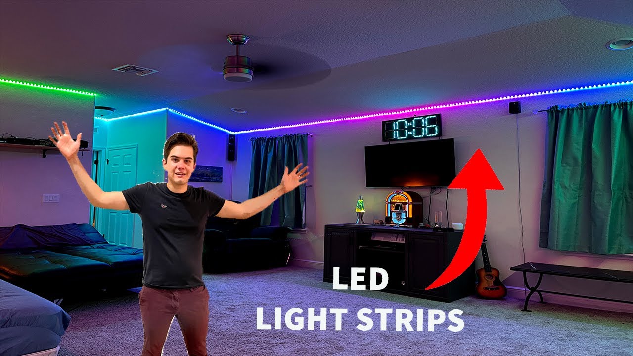 Game Room Led Light Setup - YouTube