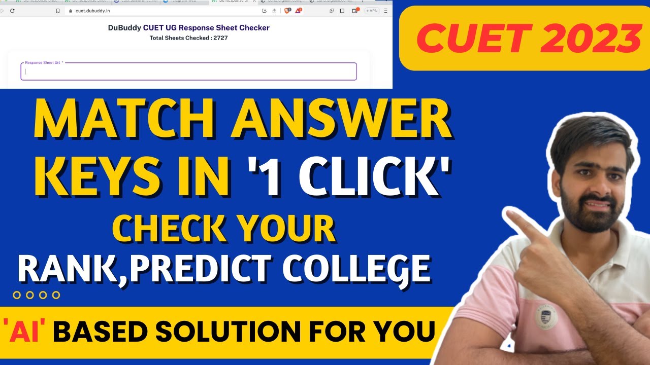 CUET Answer Key Match, Rank Checking, and College Prediction in 1 click ...
