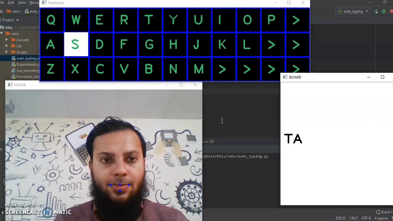 Keyboard control by Mouth and Eyes - YouTube