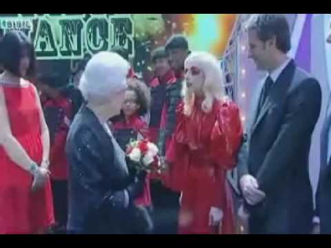 Lady Gaga meets the Queen @ Royal Variety Performance - YouTube