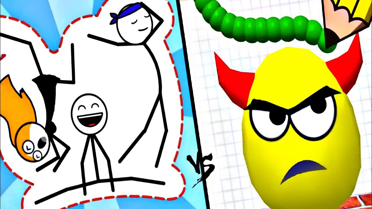 Satisfying Mobile Games DRAW TO SMASH vs Through The Wall Up Funny ...