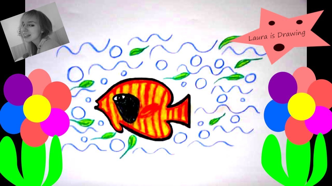 How to draw a red fish | Easy drawing step by step | Painting and ...