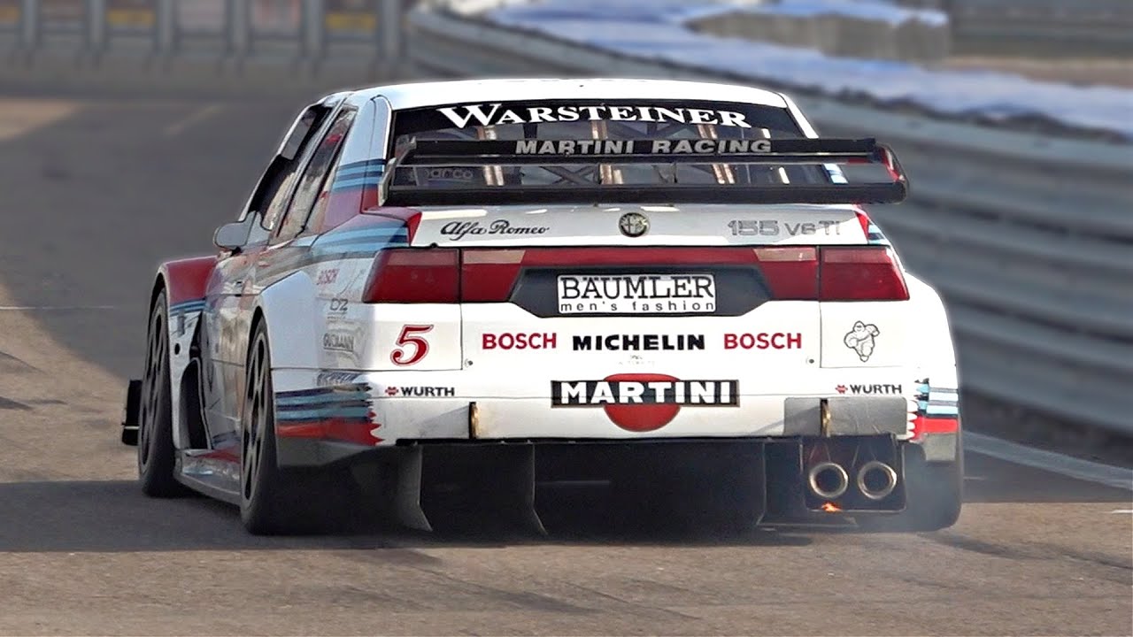 12.000rpm Alfa Romeo 155 DTM V6 Ti SCREAMING Engine Sound on Track ...