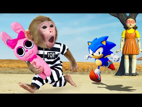 Monkey NeNe And Sonic Play Squid Game 2 To Take Rainbow Jelly With Sprunki | NENE ANIMAL MONKEY