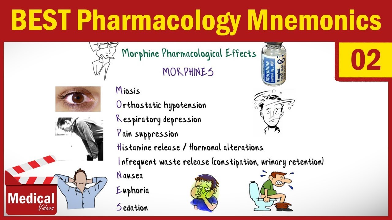 Morphine Pharmacological Effects [ BEST Pharmacology Mnemonics ] - YouTube