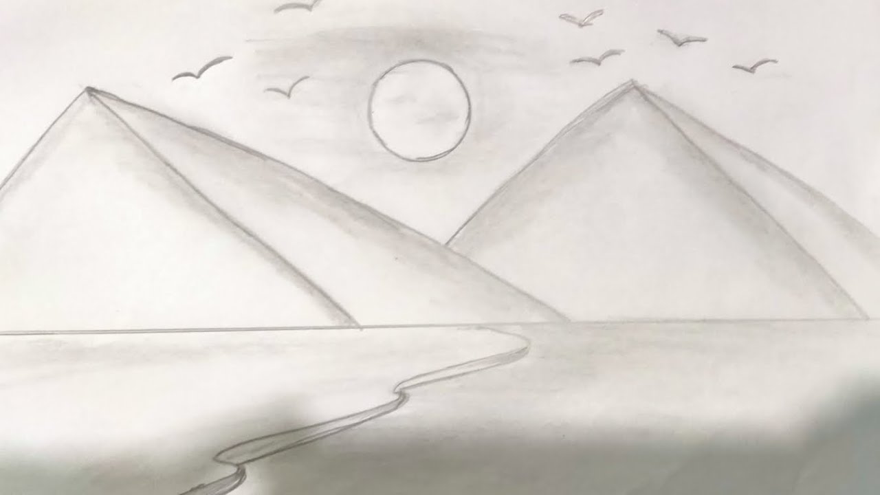 How to draw a beautiful seanery.. - YouTube