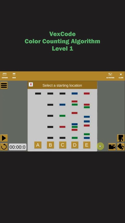 Color Counting Algorithm Level 1 Vexcode Vr Programmer Vexcodevr Programming Coding Youtube