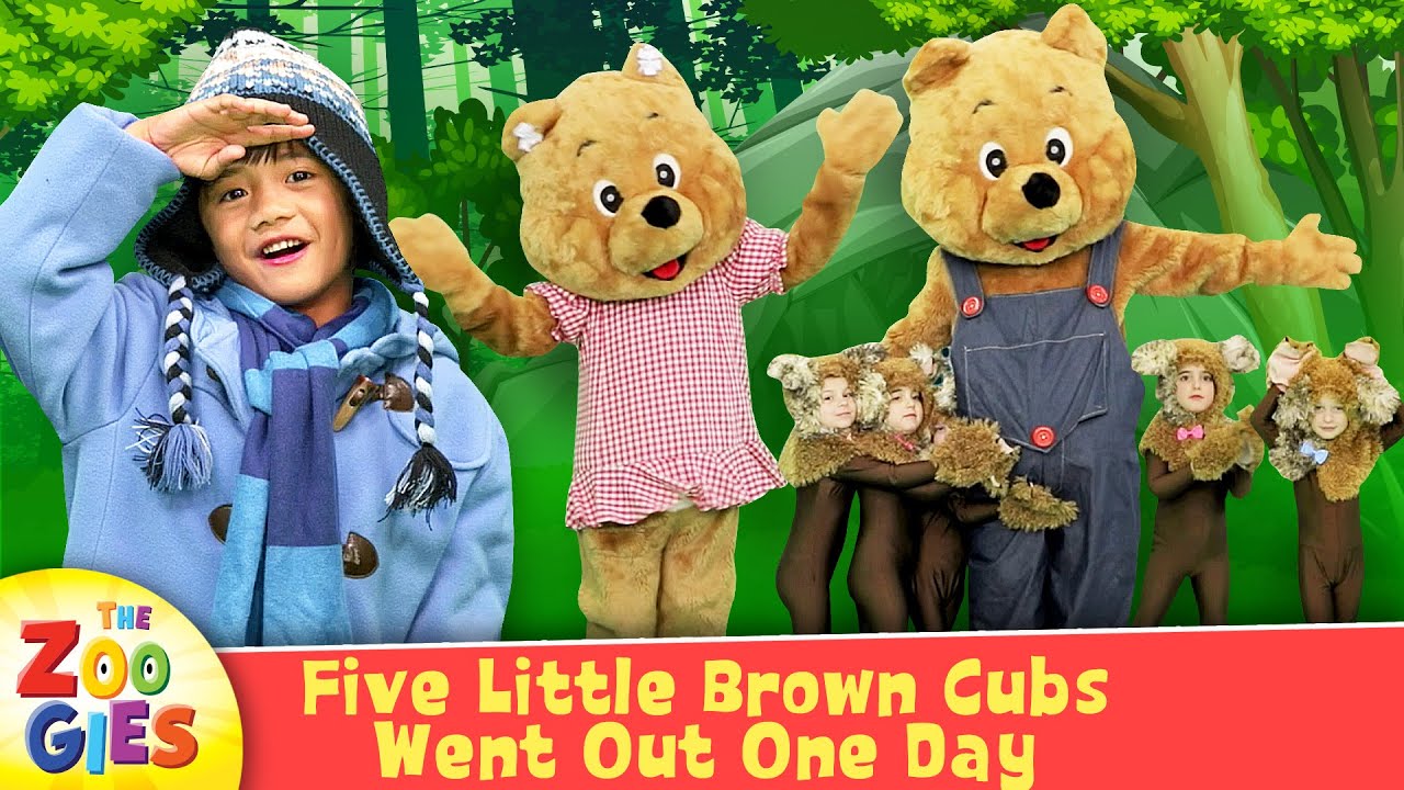 The Zoogies - Five Little Brown Cubs Went Out One Day | Nursery Rhymes ...