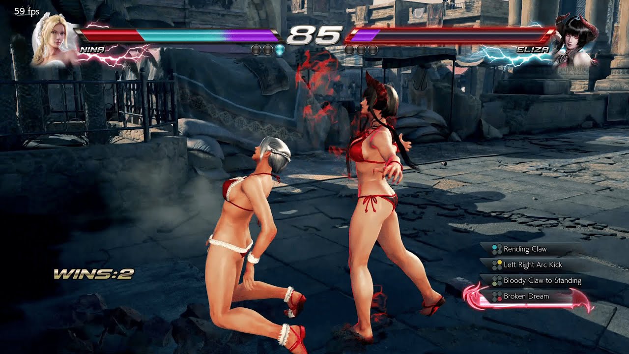 Nina VS Eliza bikini fight Tekken 7 - YouTube