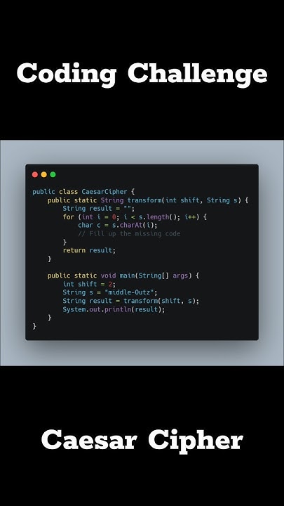 🧩🔐 Coding Challenge : Caesar Cipher 📜🧩 - YouTube