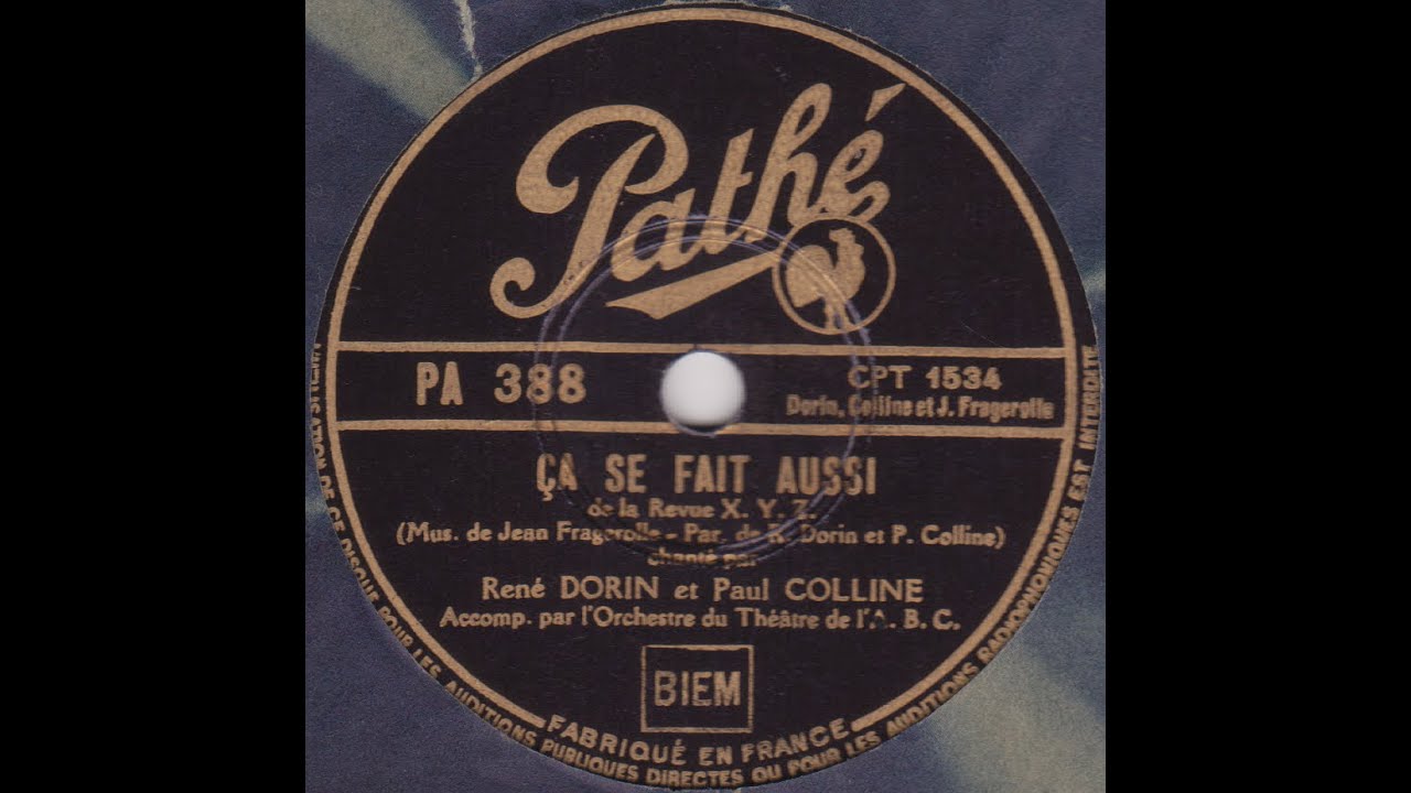 René Dorin et Paul Colline " ça se fait aussi " 1934 - YouTube
