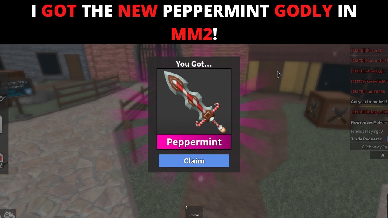 I GOT THE NEW PEPPERMINT GODLY IN MM2! | MM2 CHRISTMAS PRE-UPDATE 2020 ...