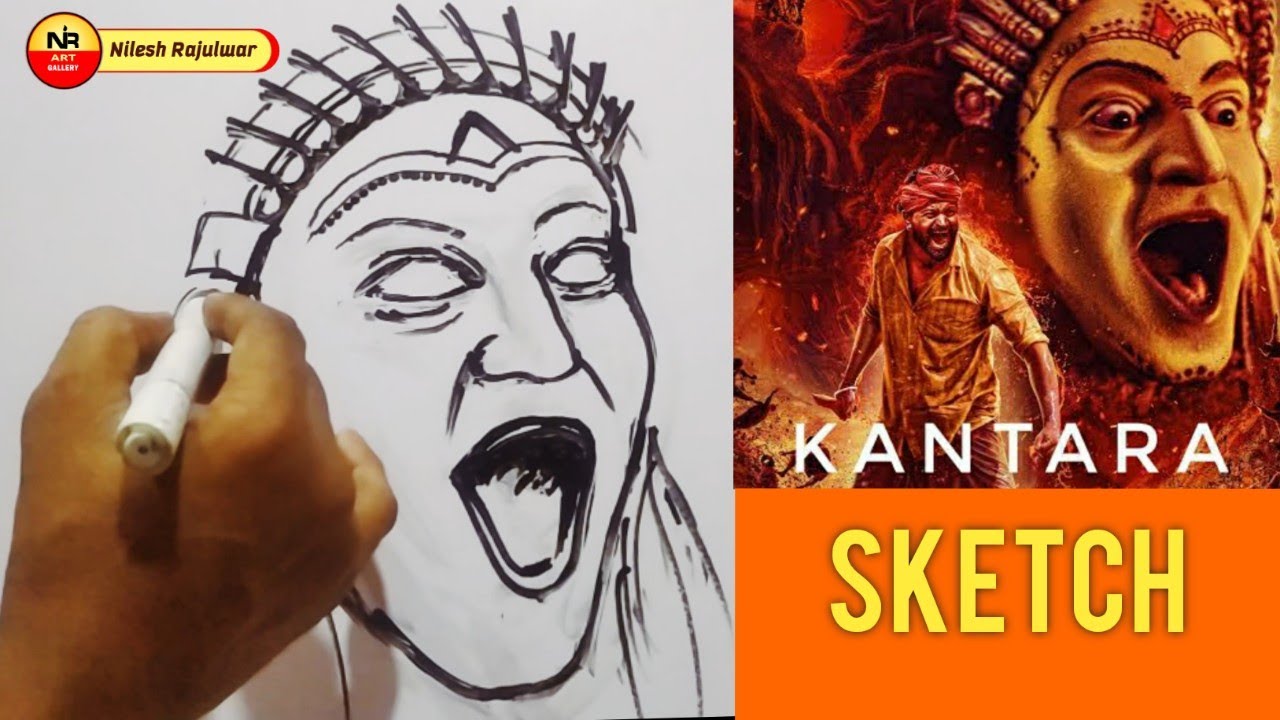 How to draw Kantara Movies Sketch #sketch #kantaramoviessketch # ...