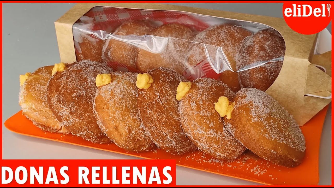 🍩DONAS con RELLENO sin HORNO 💥SUAVES y ESPONJOSAS para Negocio - YouTube