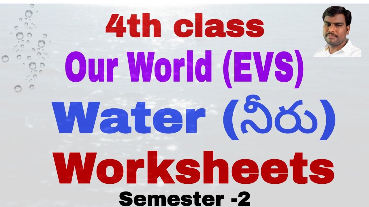 4th class Our world EVS | Water lesson worksheets semester-2 | Ap New ...