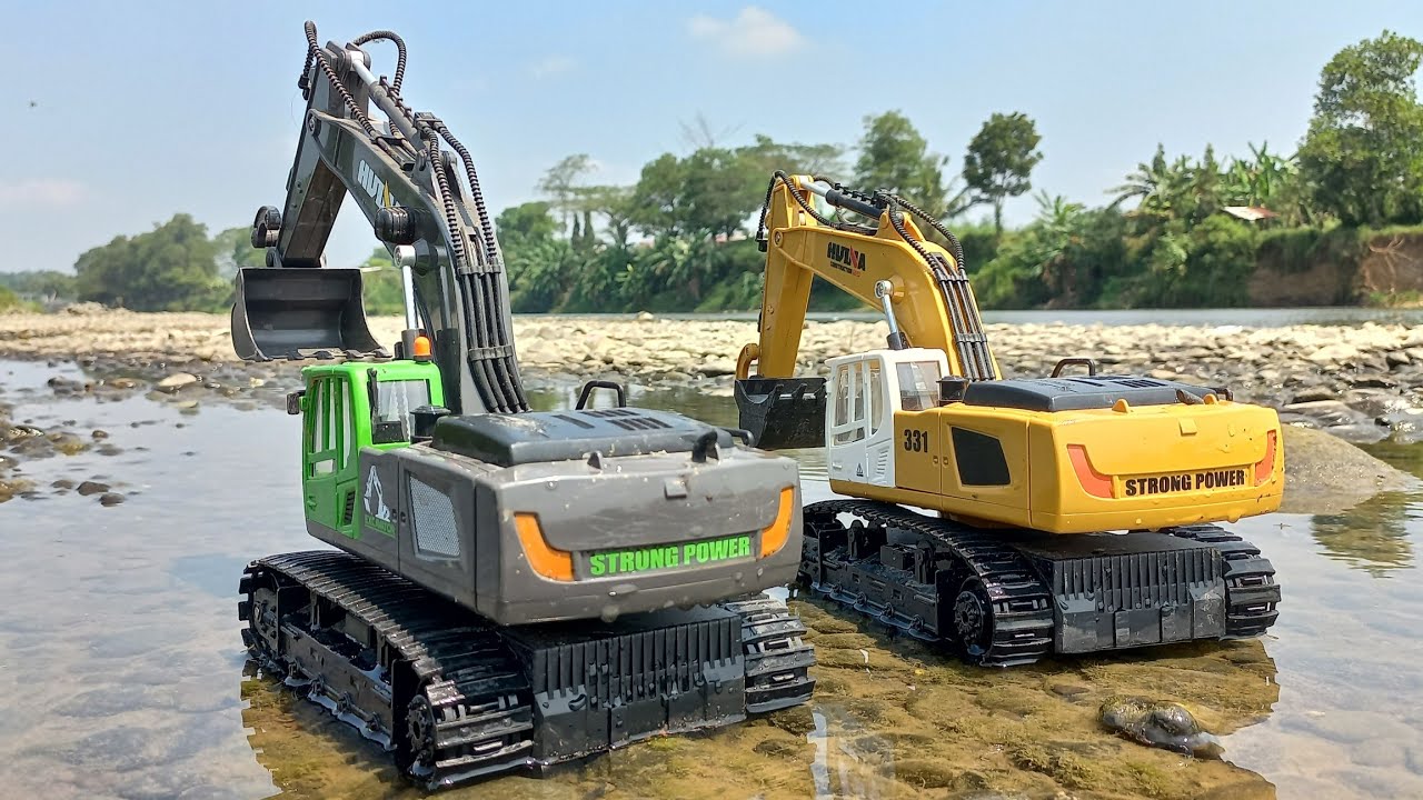 Rc Excavator Rc Truck Rc Model Working Project in the River ...