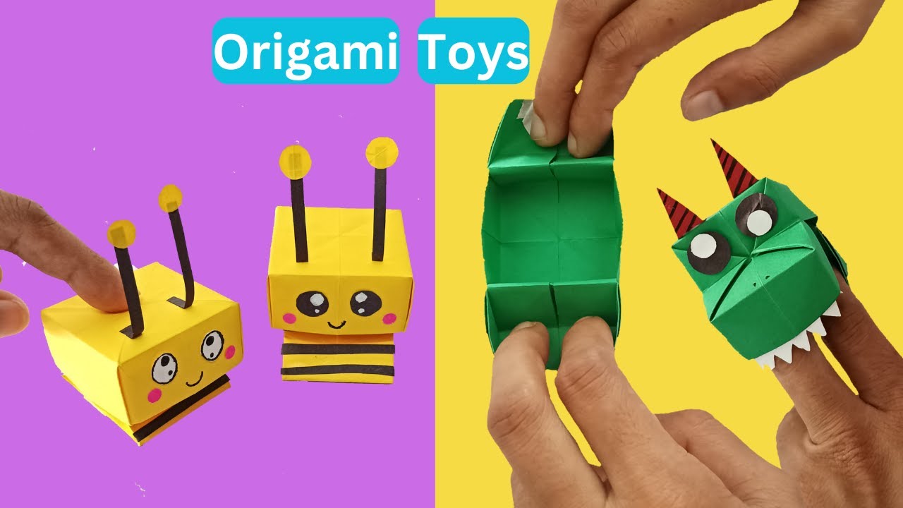 2 amazing Origami jumping paper toy || Origami || origami fidget paper ...