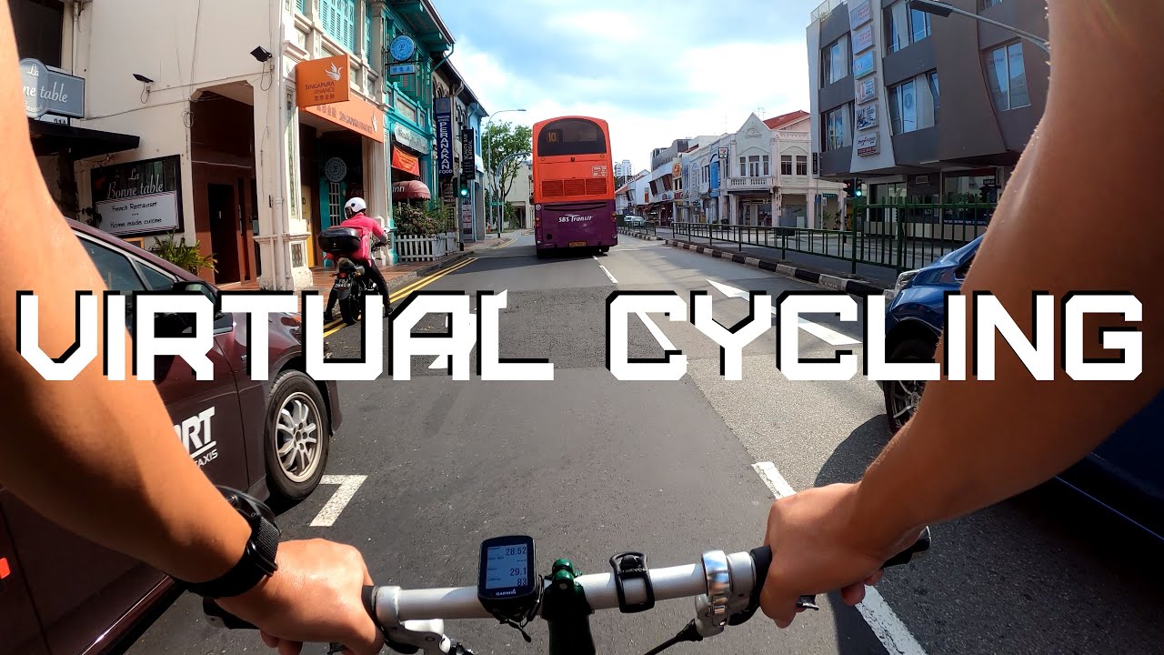 VIRTUAL CYCLING [4K] - Singapore Commute on a Single Speed Brompton ...